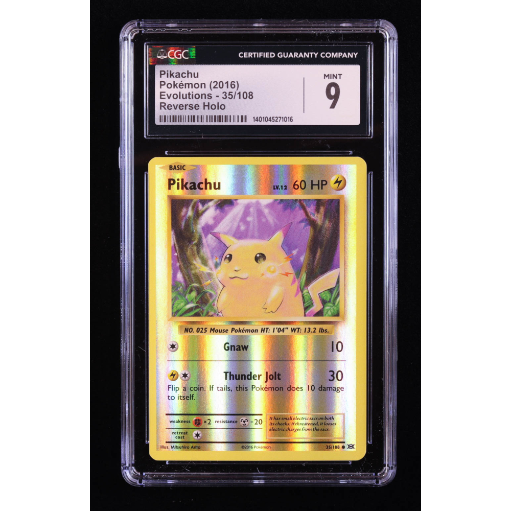 Pikachu 2016 Pokemon XY Evolutions Reverse Foil #35 (CGC 9) | Pristine ...
