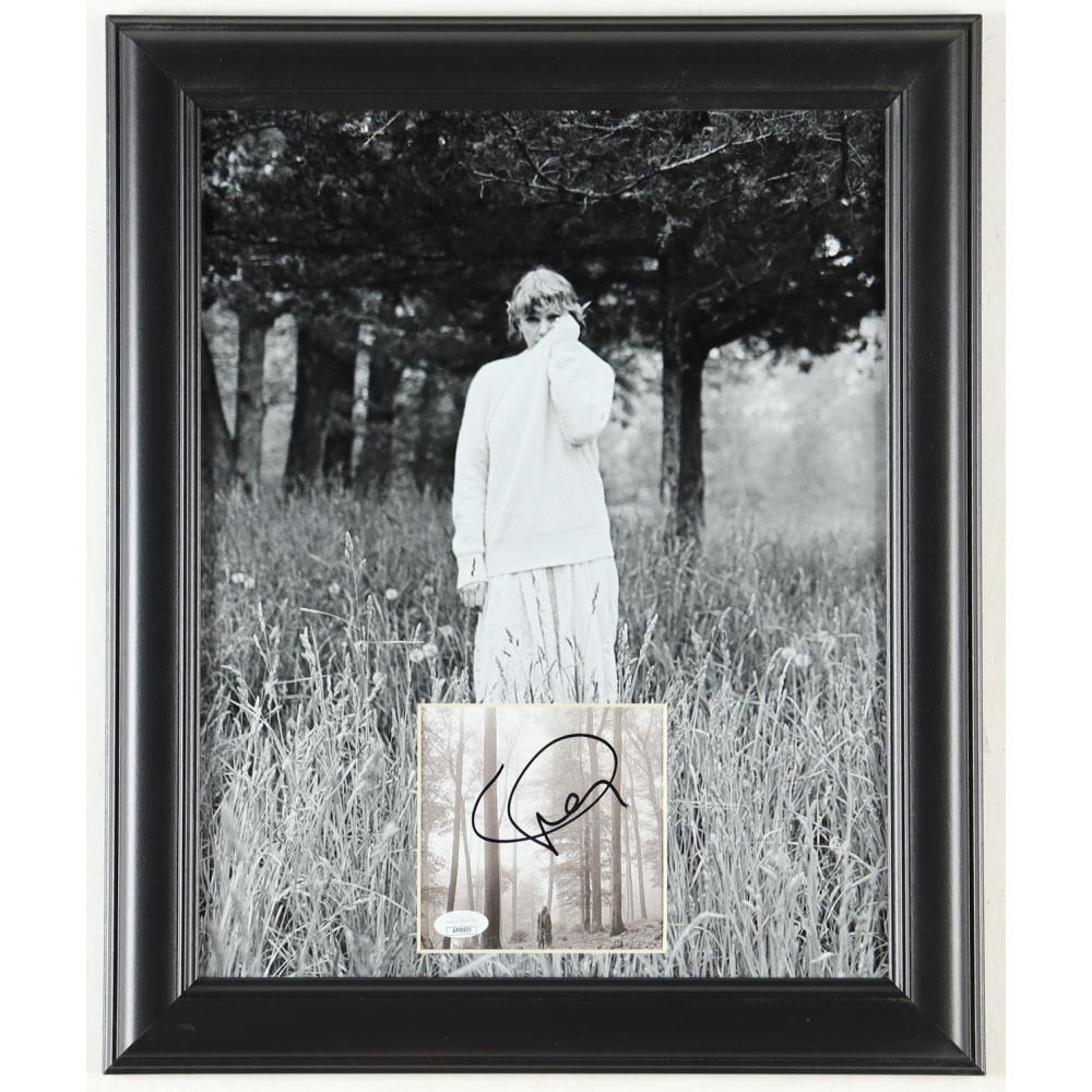 Taylor Swift Signed Custom Framed "Folklore" Vinyl Album Insert Display ...