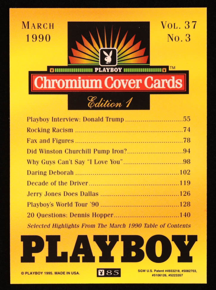 Donald Trump 1995-98 Playboy Chromium Covers #85 March 1990 - Vol 37 No ...