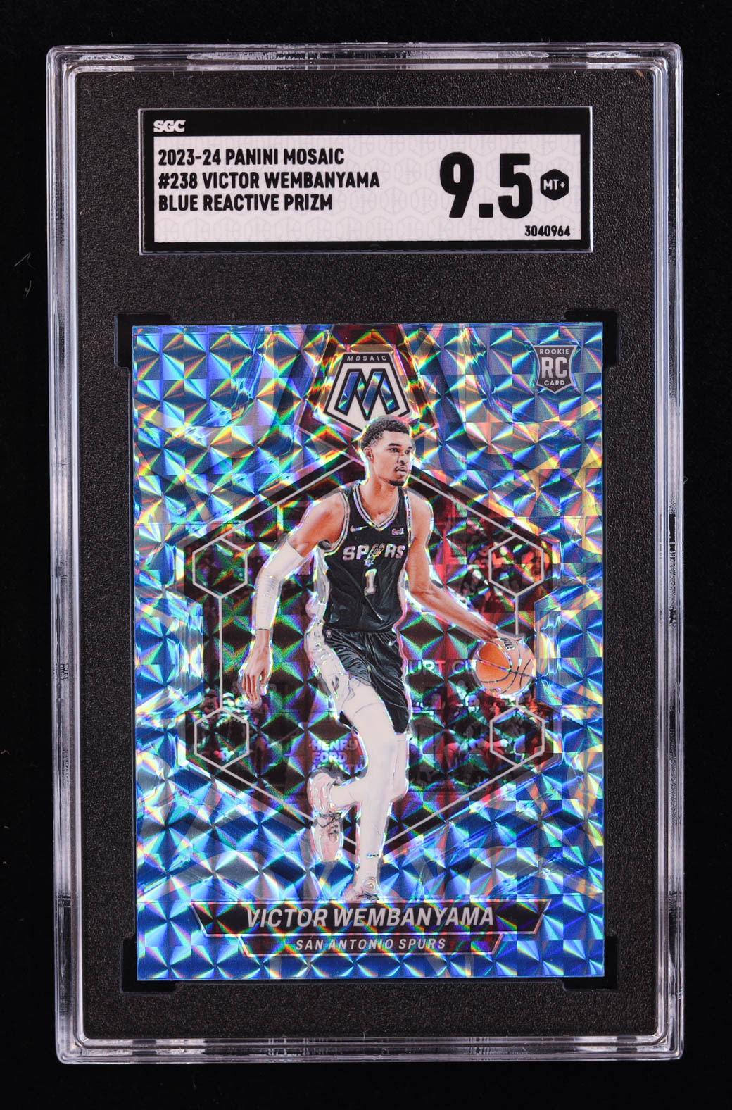 Victor Wembanyama 2023-24 Panini Mosaic Mosaic Reactive Blue #238 RC ...