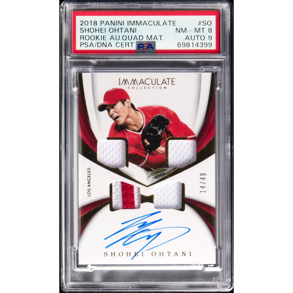 Shohei Ohtani 2018 Panini Immaculate Rookie Autographs Quad Materials # ...