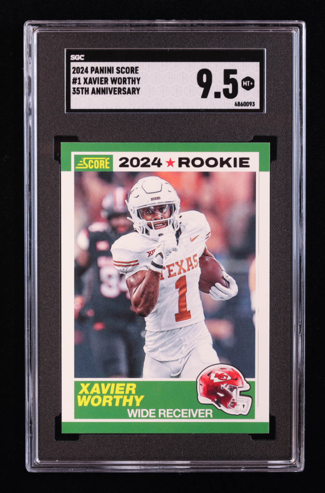 Xavier Worthy 2024 Score 35th Anniversary Rookie #1 RC (SGC 9.5 ...