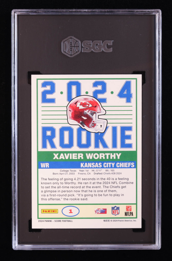 Xavier Worthy 2024 Score 35th Anniversary Rookie #1 RC (SGC 9.5 ...