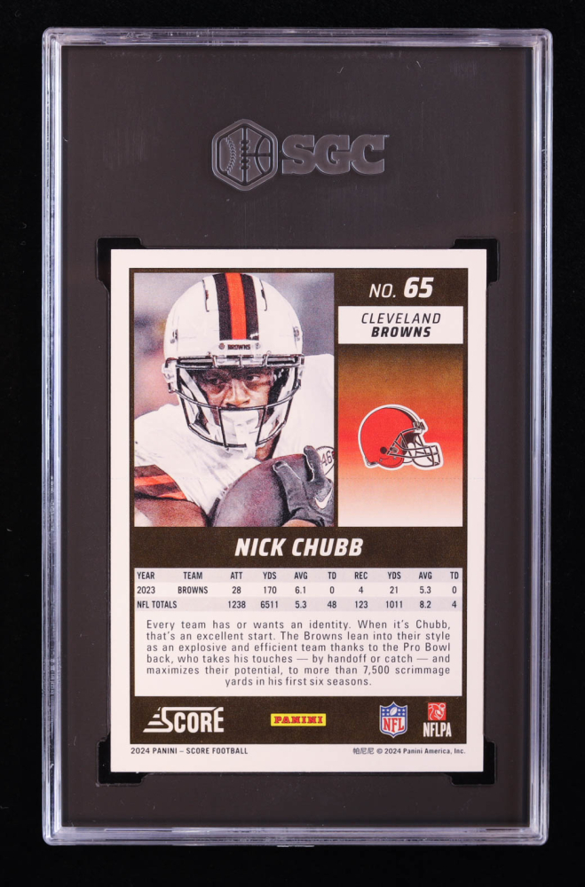 Nick Chubb 2024 Score Green #65 (SGC 10) | Pristine Auction