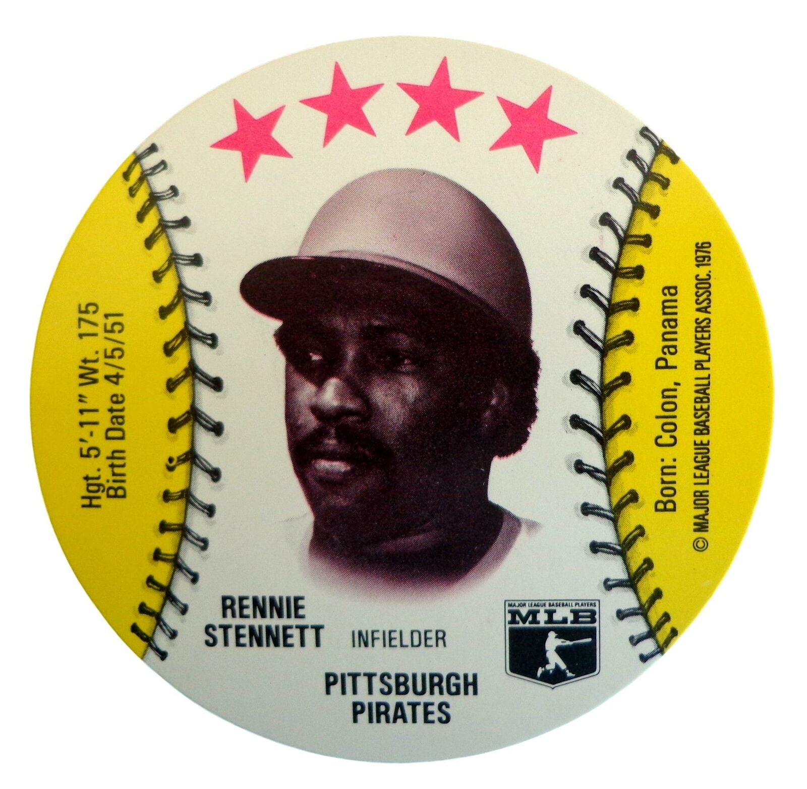 Rennie Stennett Set of (22) 1976 Isaly Sweet William Card Discs ...