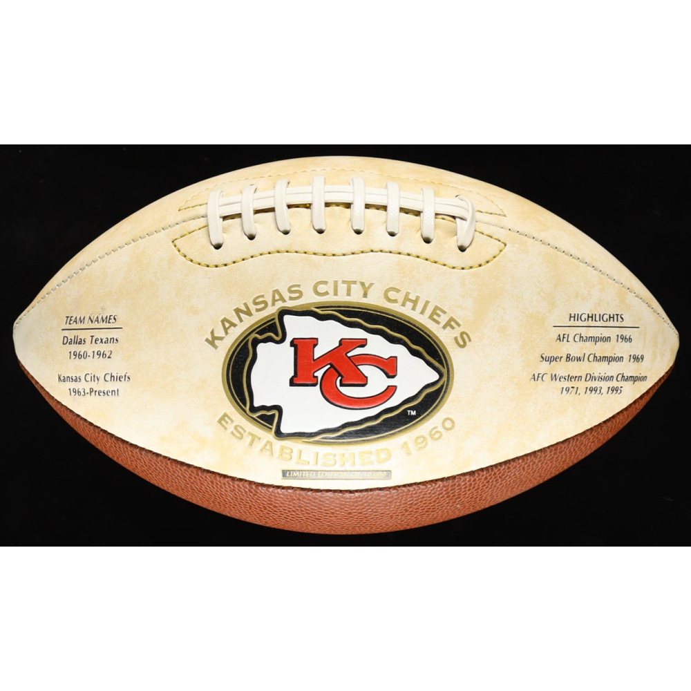 Chiefs LE Logo Commemorative Franchise Stat Football | Pristine Auction