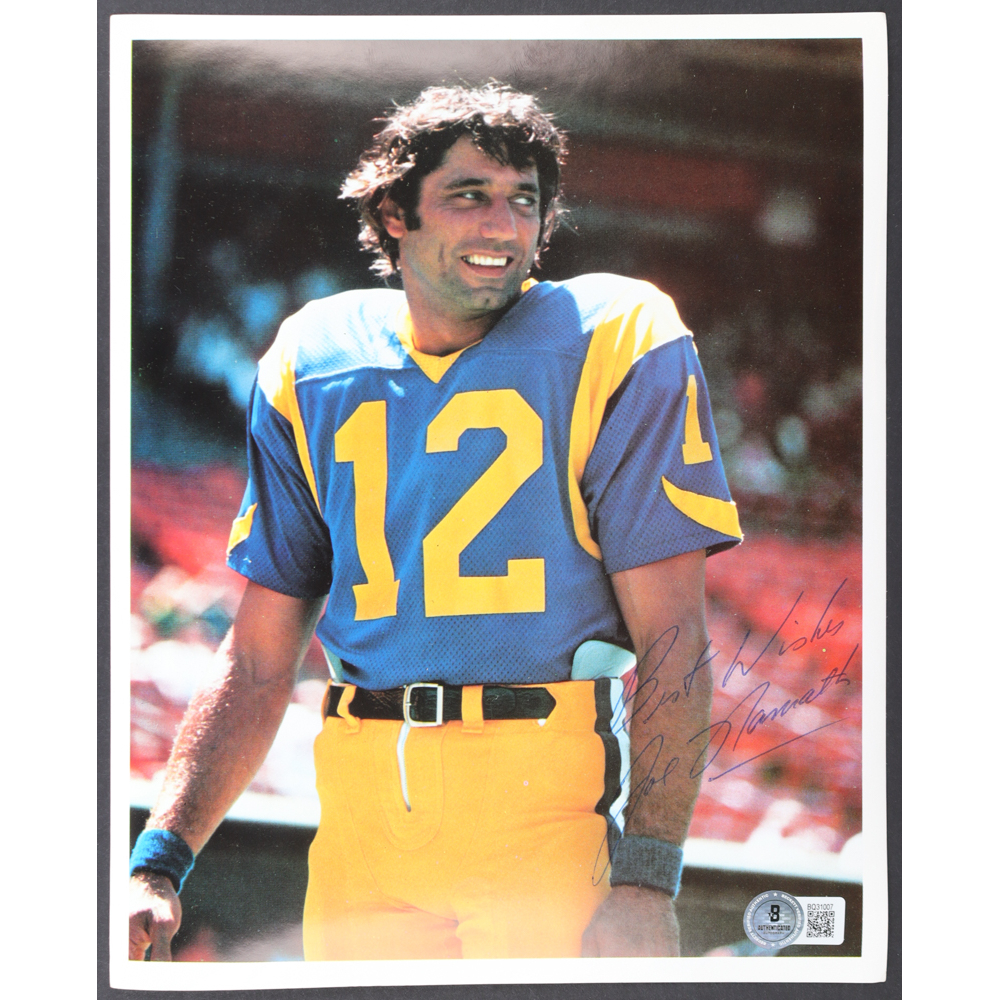 Joe Namath Signed Rams 8x10 Photo Inscribed "Best Wishes" (Beckett ...
