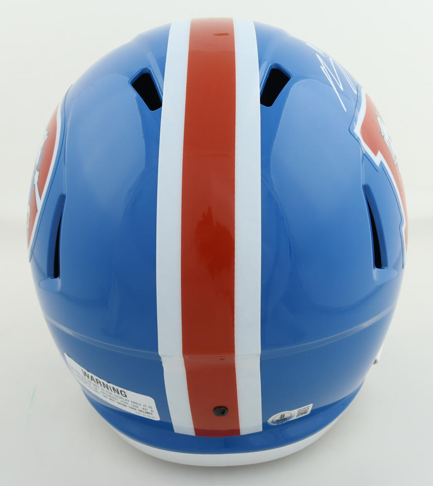 Bo Nix Signed Broncos Full-Size Throwback Speed Helmet (Beckett ...
