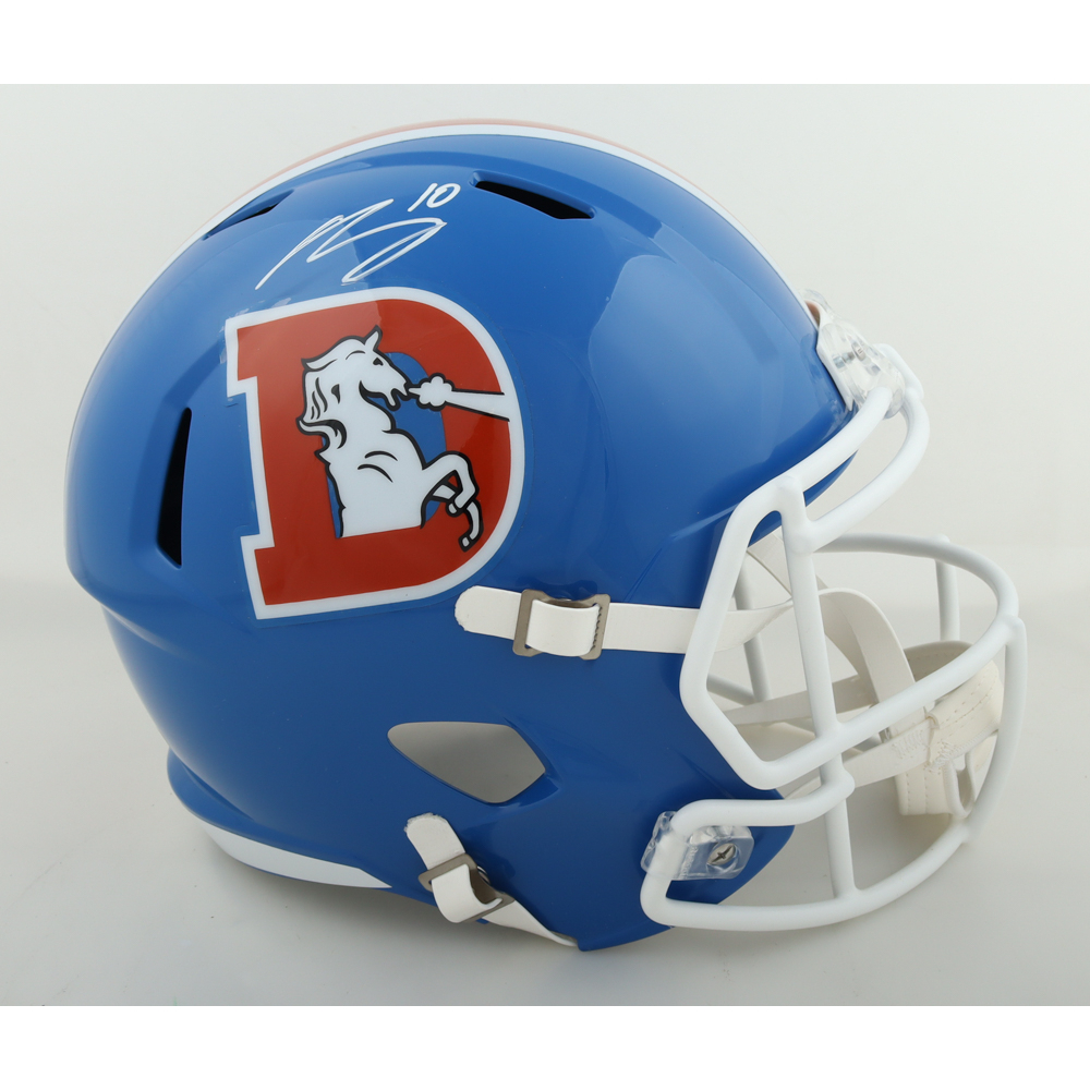 Bo Nix Signed Broncos Full-Size Throwback Speed Helmet (Beckett ...
