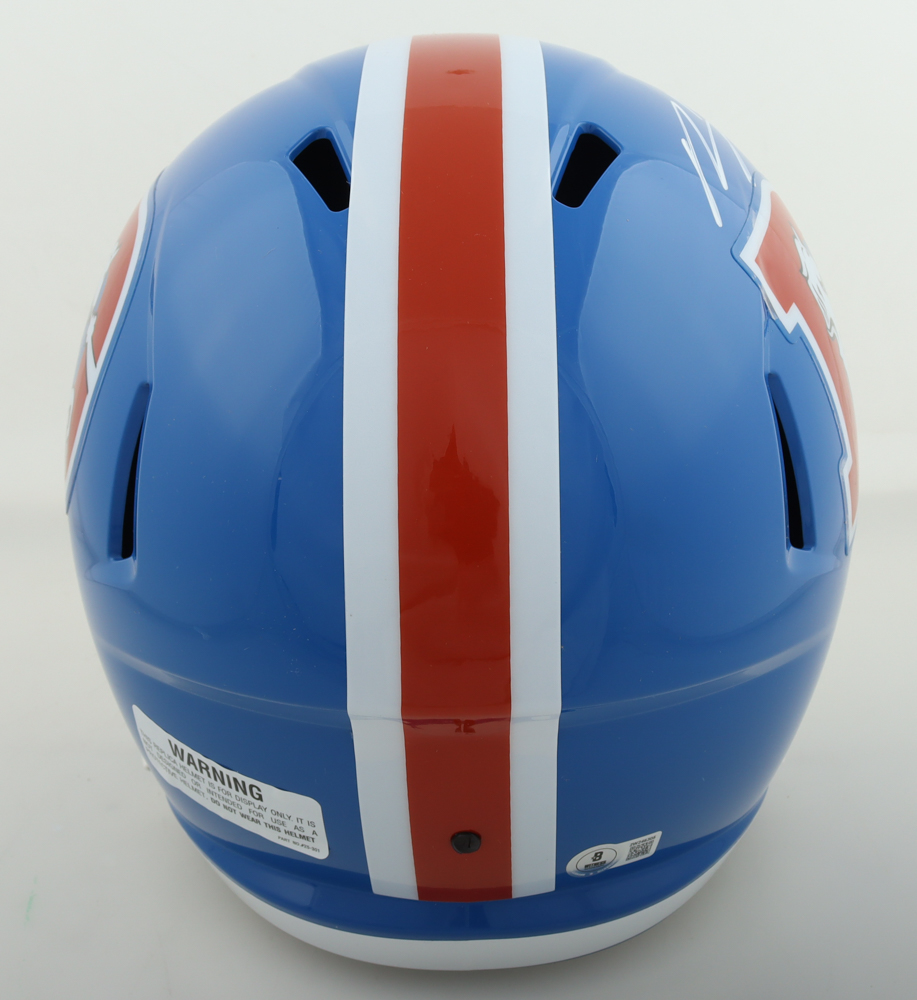 Bo Nix Signed Broncos Full-Size Throwback Speed Helmet (Beckett ...