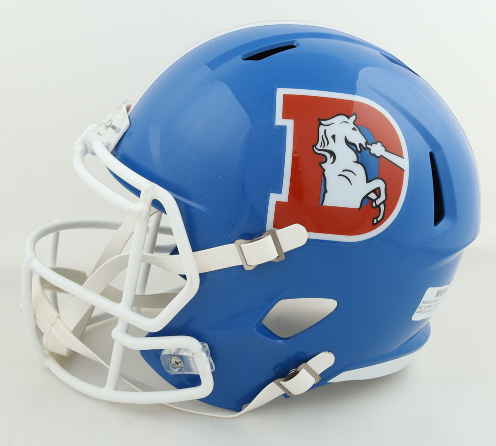 Bo Nix Signed Broncos Full-Size Throwback Speed Helmet (Beckett ...