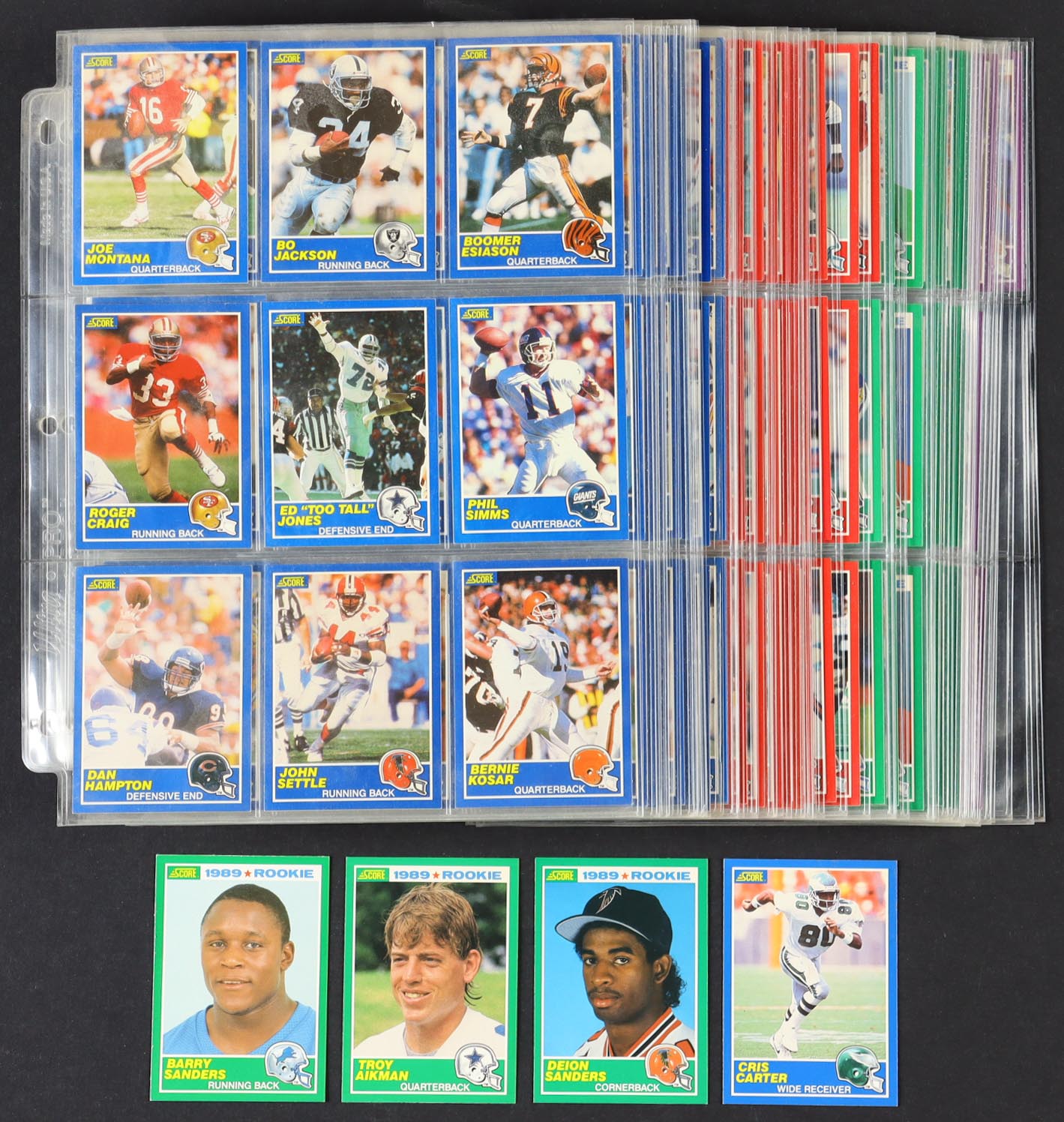 1989 Score Football Complete Set of (338) Cards with Barry Sanders #257 ...
