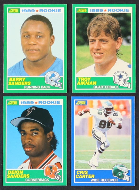 1989 Score Football Complete Set of (338) Cards with Barry Sanders #257 ...