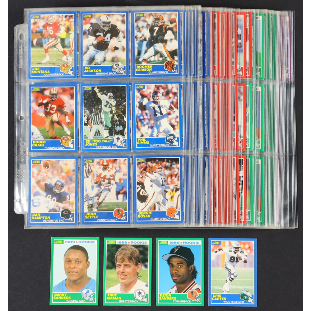 1989 Score Football Complete Set of (338) Cards with Barry Sanders #257 ...