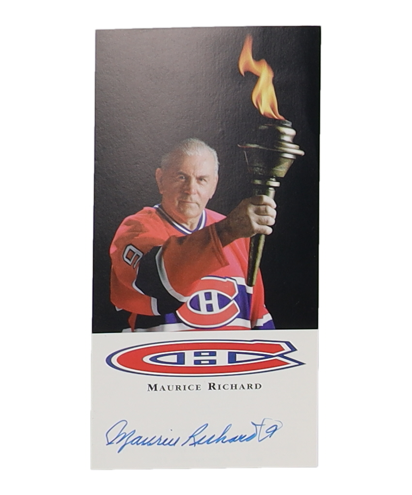 Maurice Richard Signed Canadiens 4x8 Career Stat Photo (Beckett ...