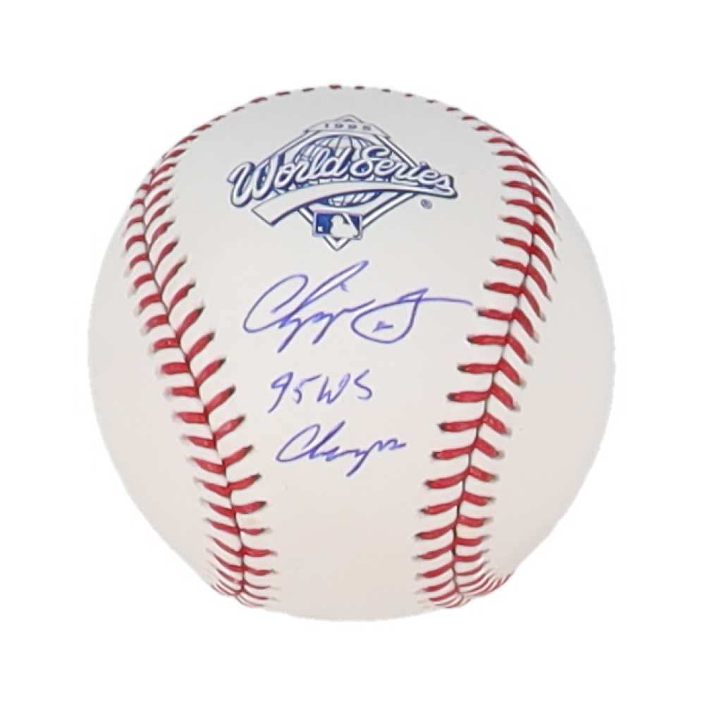 Chipper Jones Signed 1995 World Series Logo OML Baseball Inscribed "95 ...