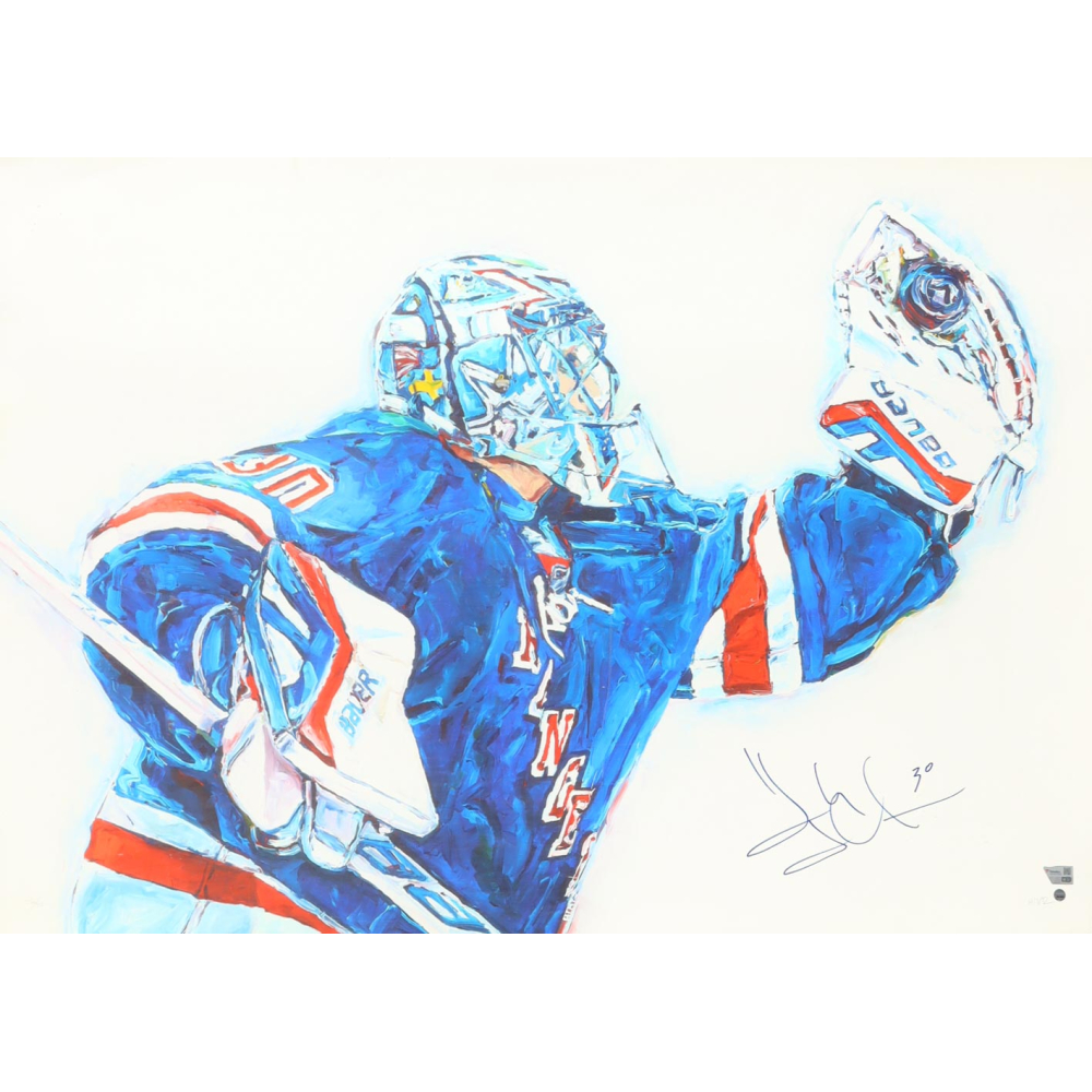 Henrik Lundqvist Signed LE Rangers 30x40 Print (Fanatics & Steiner ...