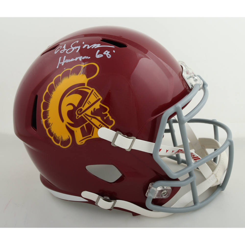 O.J. Simpson Signed USC Trojans Full-Size Speed Helmet Inscribed ...