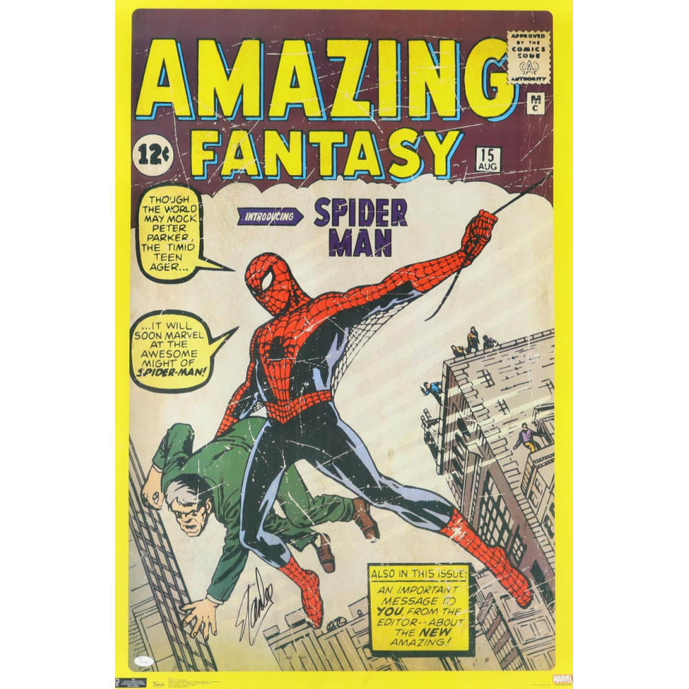 Stan Lee Signed "Amazing Fantasy: Spider-Man" 24x36 Poster (JSA ...