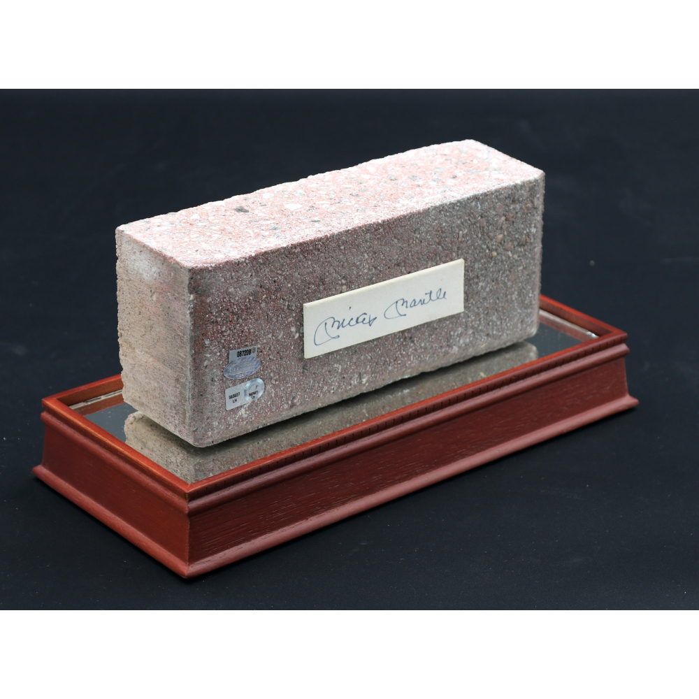 Mickey Mantle Signed Cut on Monument Park Brick with Display Case ...