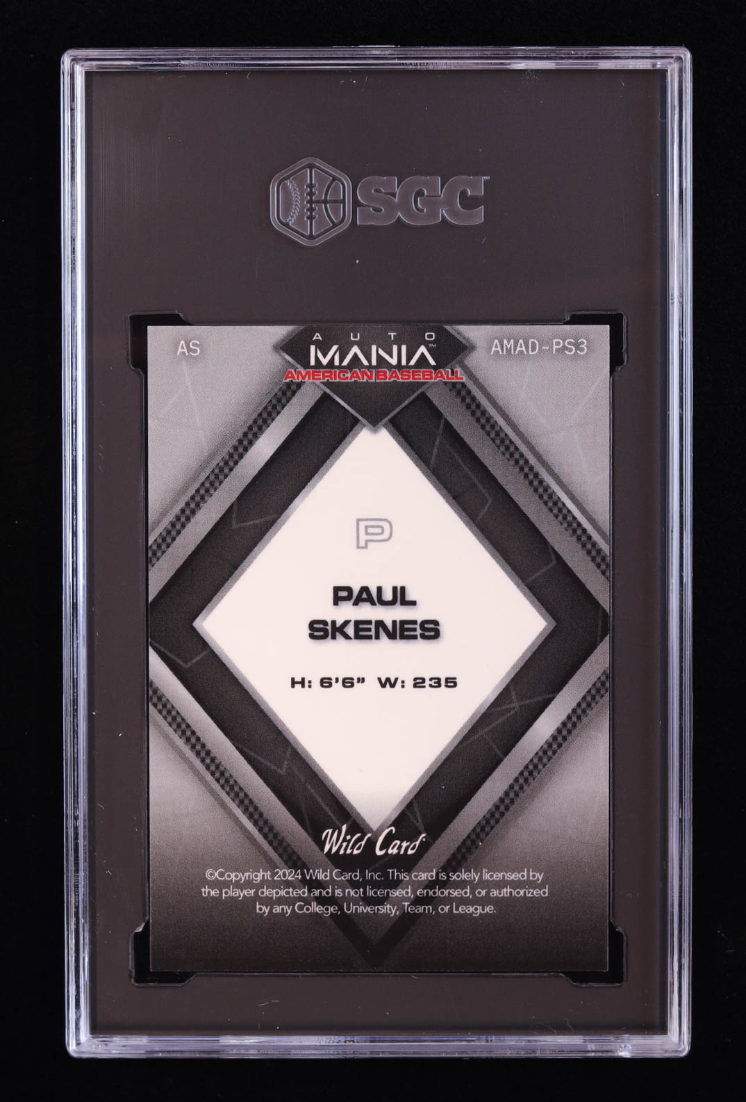 Paul Skenes 2024 Wild Card Auto Mania American Baseball Diamond Fireworks Mojo #AMADPS3 RC #1/1 ...