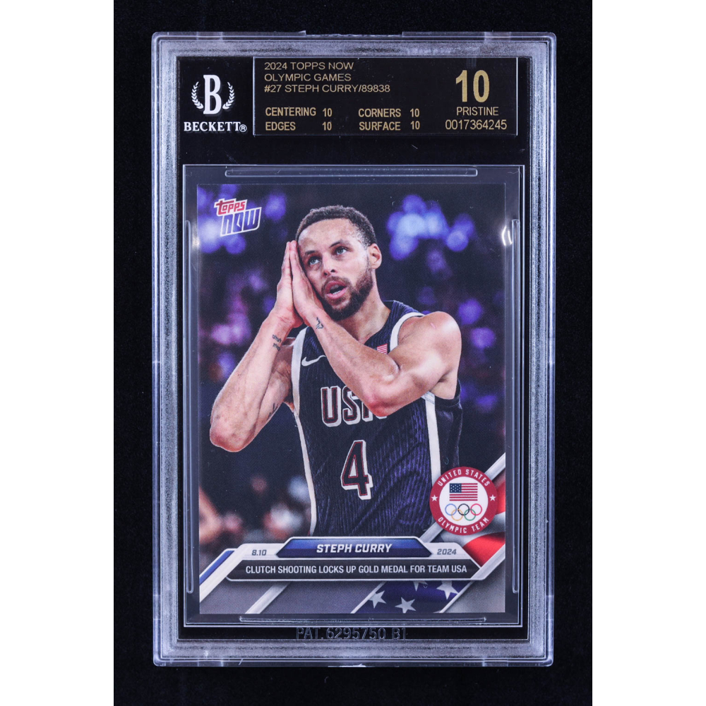 Stephen Curry 2024 Topps Now Olympic Games #27 (BGS 10 | Pristine Black Label) | Pristine Auction