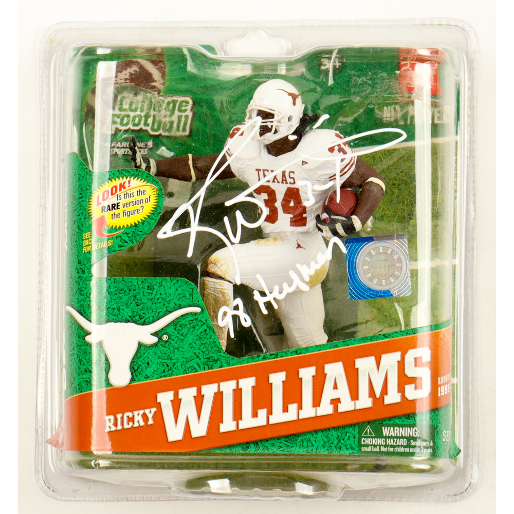 Ricky Williams Signed Texas Lonhorns Figurine Inscribed "98 Heisman ...