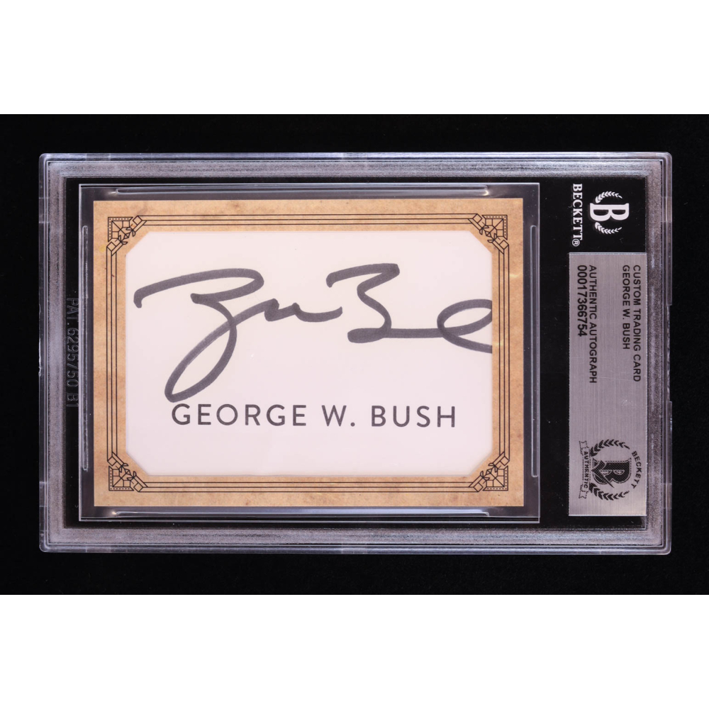 George W. Bush Signed Custom Trading Card (BGS) | Pristine Auction