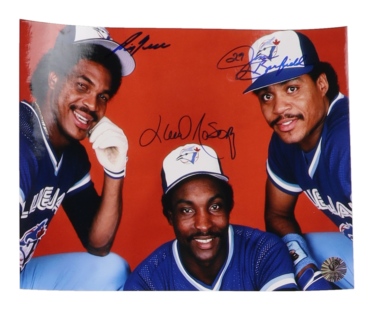 George Bell, Lloyd Moseby & Jesse Barfield Signed Blue Jays 8x10 Photo ...