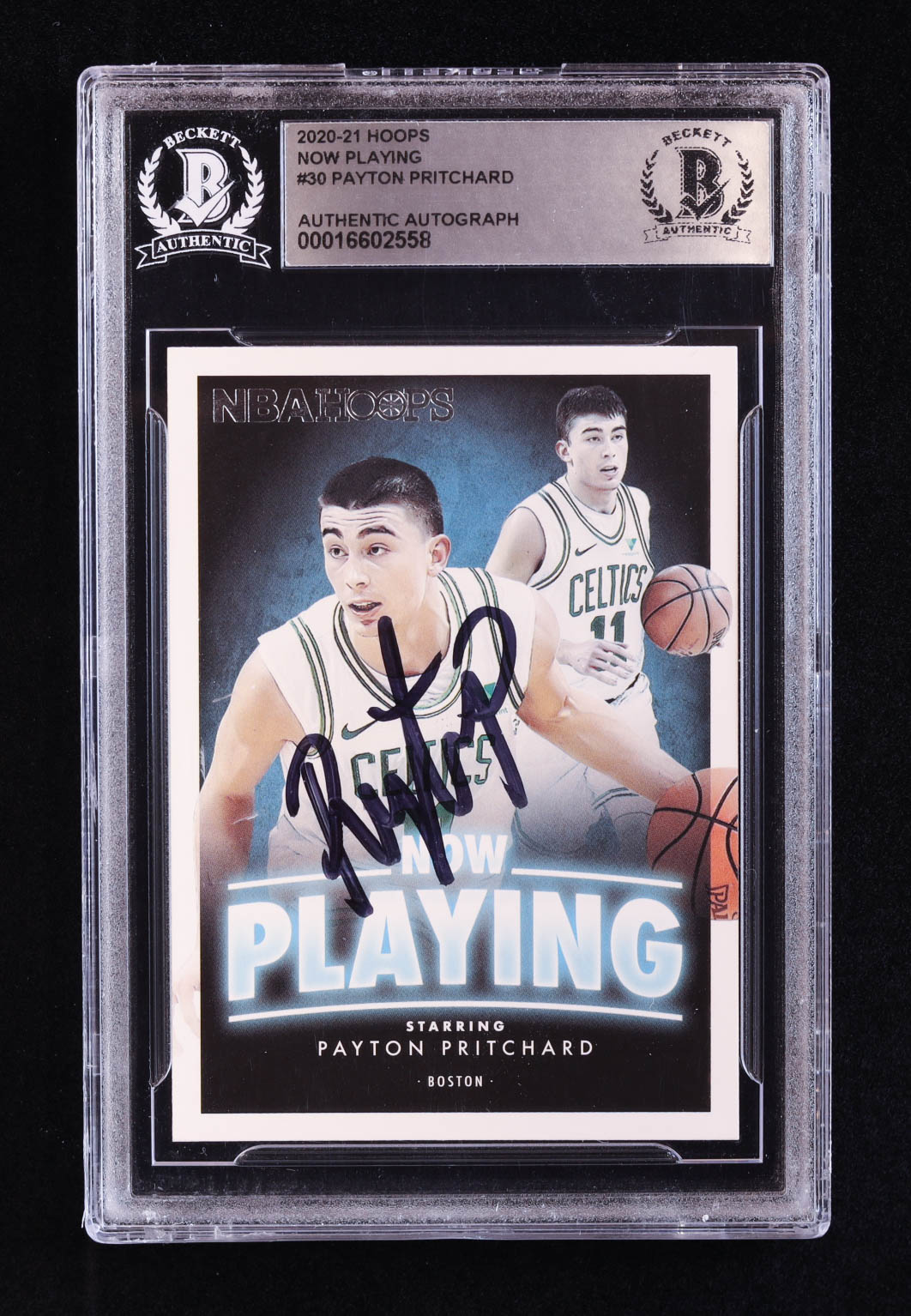 Payton Pritchard Signed 2020-21 Hoops Now Playing #30 RC (BGS ...
