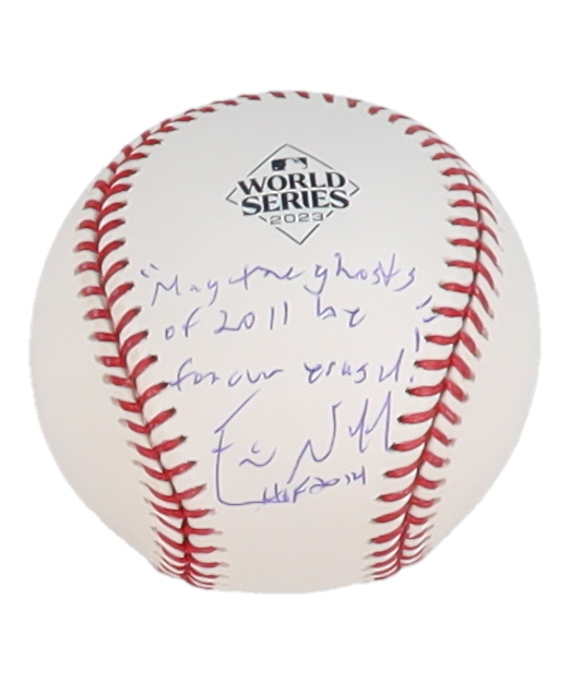 Eric Nadel Signed 2023 World Series Baseball Inscribed "May The Ghosts ...
