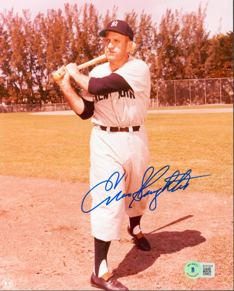 Enos Slaughter Signed Yankees 8x10 Photo (Beckett) | Pristine Auction