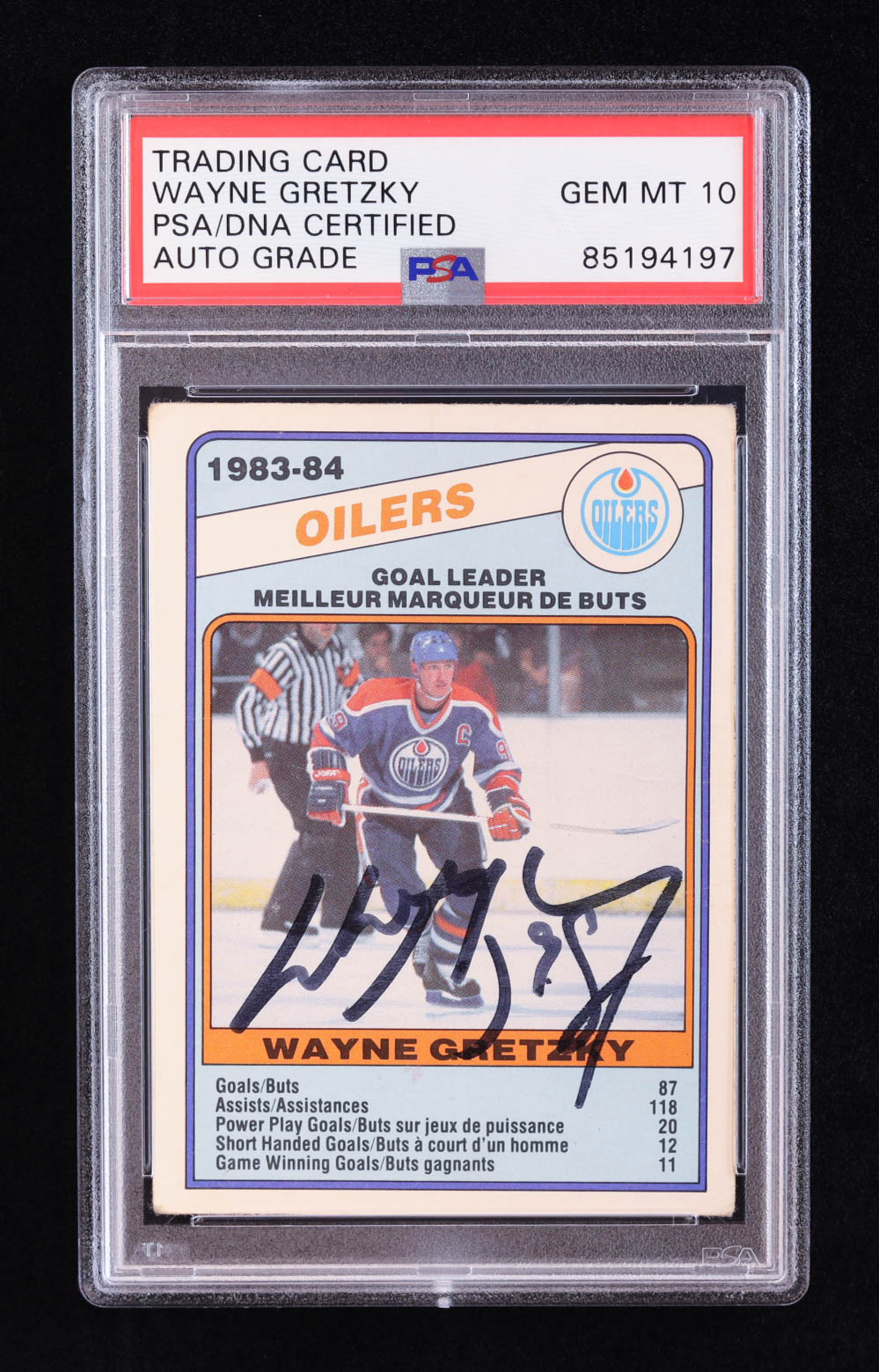 Wayne Gretzky Signed 1984-85 O-Pee-Chee #357 TL (PSA | Autograph Grade 10) | Pristine Auction