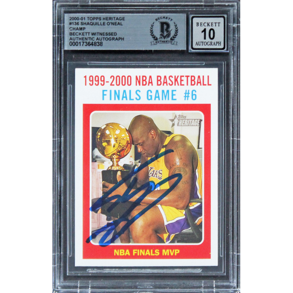 Shaquille O'Neal Signed 2000 Topps Heritage Champ #136 (BGS | Autograph ...
