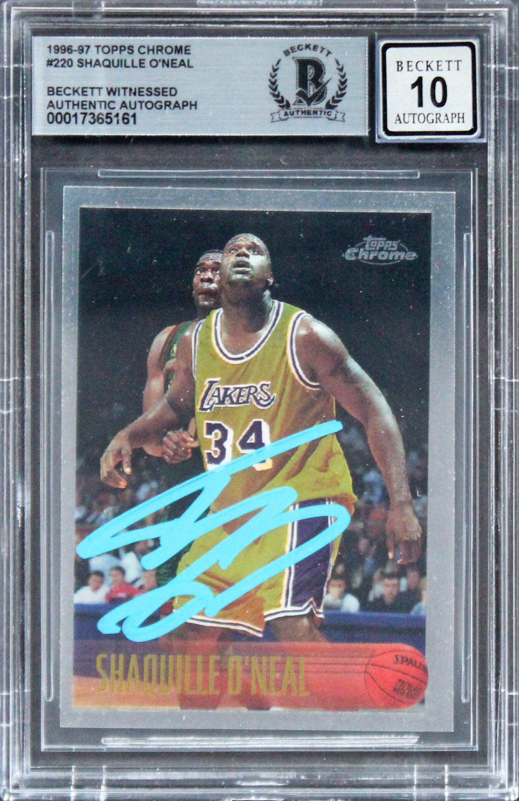 Shaquille O'Neal Signed 1996 Topps Chrome #220 (BGS | Autograph Graded ...