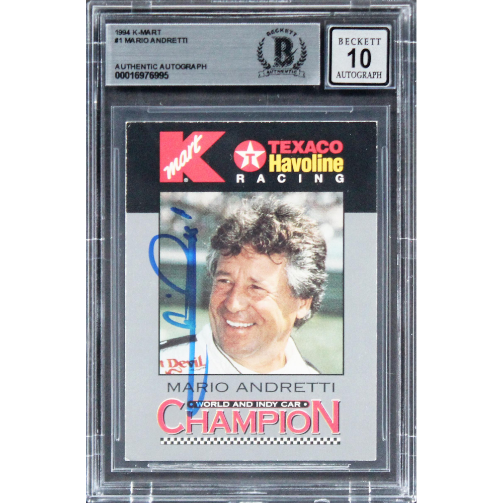 Mario Andretti Signed 1994 K-Mart #1 (BGS | Autograph Graded 10) | Pristine Auction