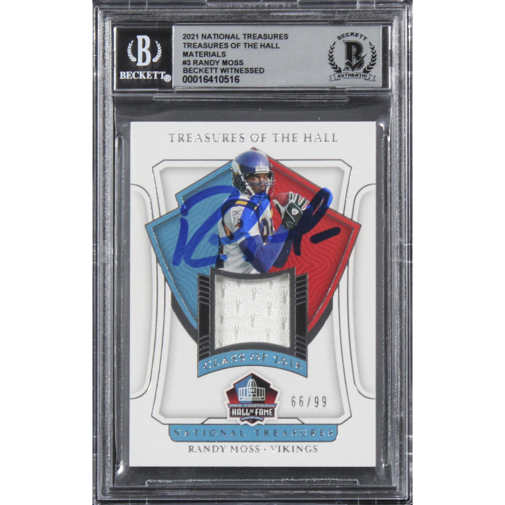 Randy Moss Signed 2021 National Treasures Treasures of The Hall ...