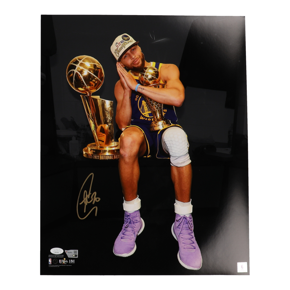 Stephen Curry Signed Warriors 16x20 Photo (Fanatics & JSA) | Pristine ...