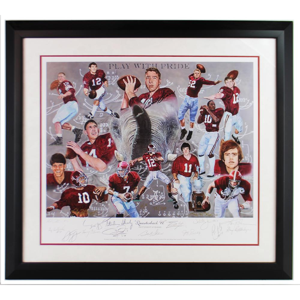 "Quarterback U" LE Alabama Crimson Tide Custom Framed Print Display ...
