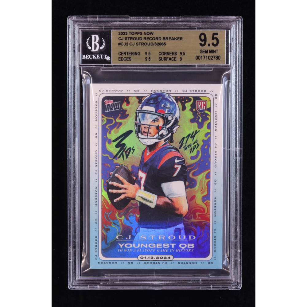 CJ Stroud 2023 Topps Now CJ Stroud Record Breaker #CJ2 RC (BGS 9.5 ...