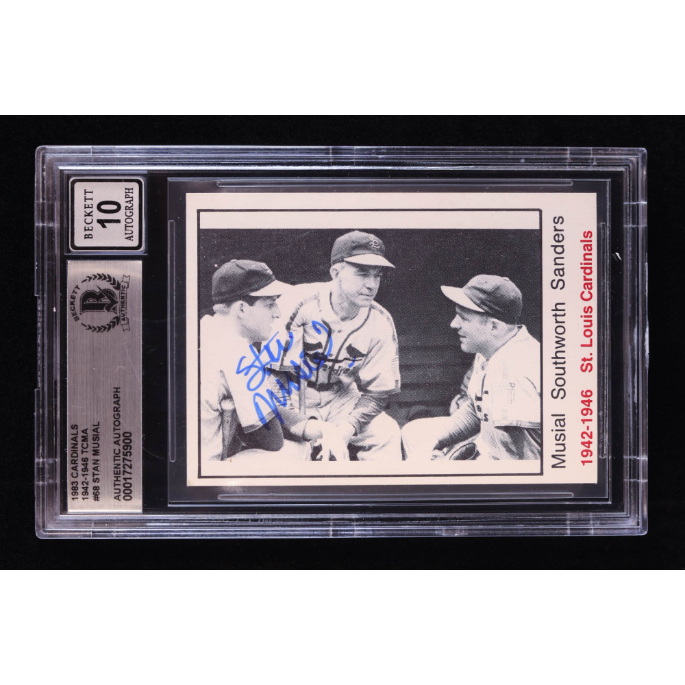 Stan Musial Signed 1983 Cardinals 1942-1946 TCMA #68 (BGS | Autograph ...