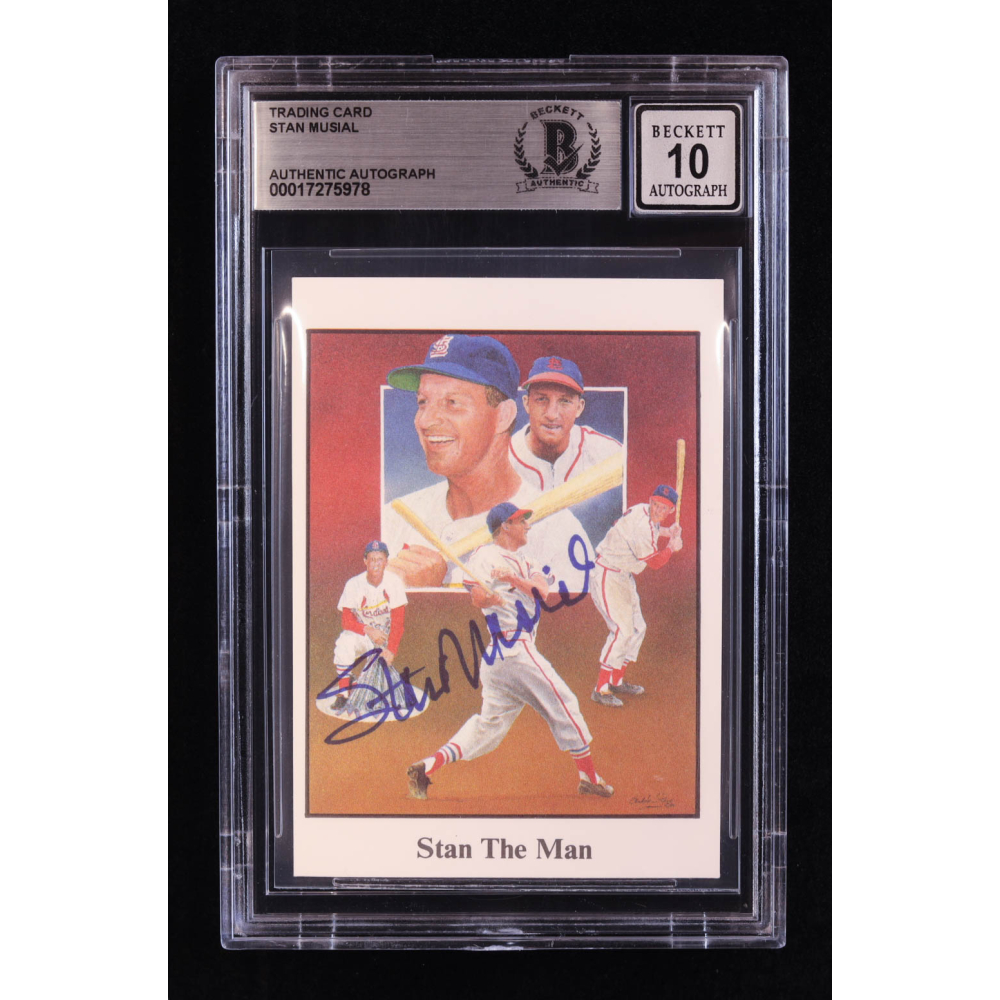 Stan Musial Signed Custom Trading Card (BGS | Autograph Graded BGS 10 ...