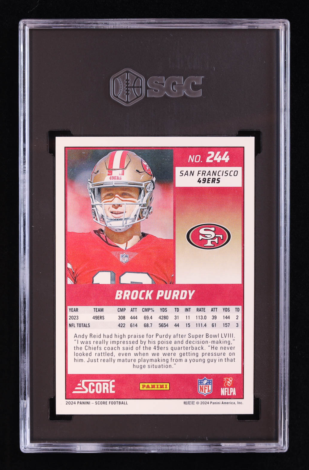 Brock Purdy 2024 Score Red #244 (SGC 9.5) | Pristine Auction