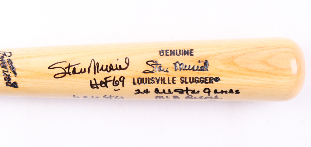 Stan Musial Signed Louisville Slugger Baseball Bat With Multiple Career ...