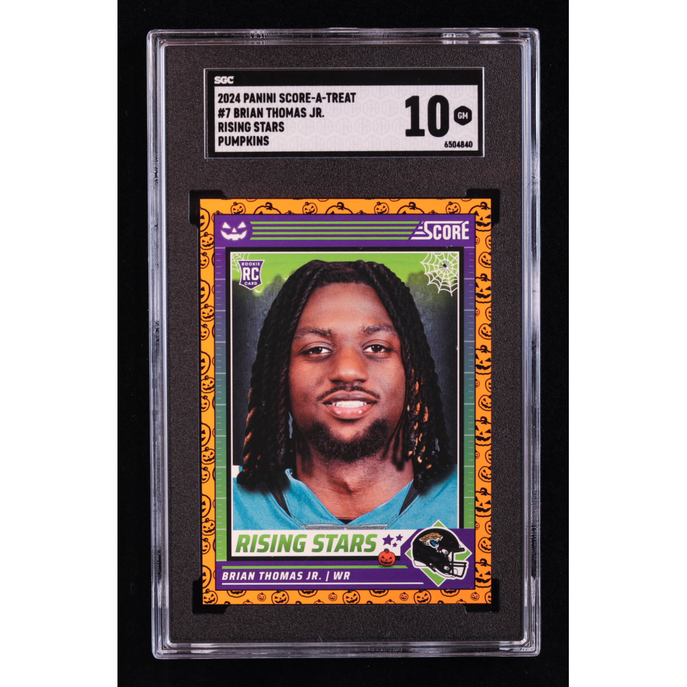 Brian Thomas Jr. 2024 Score Halloween Rising Stars Pumpkin #7 RC (SGC ...
