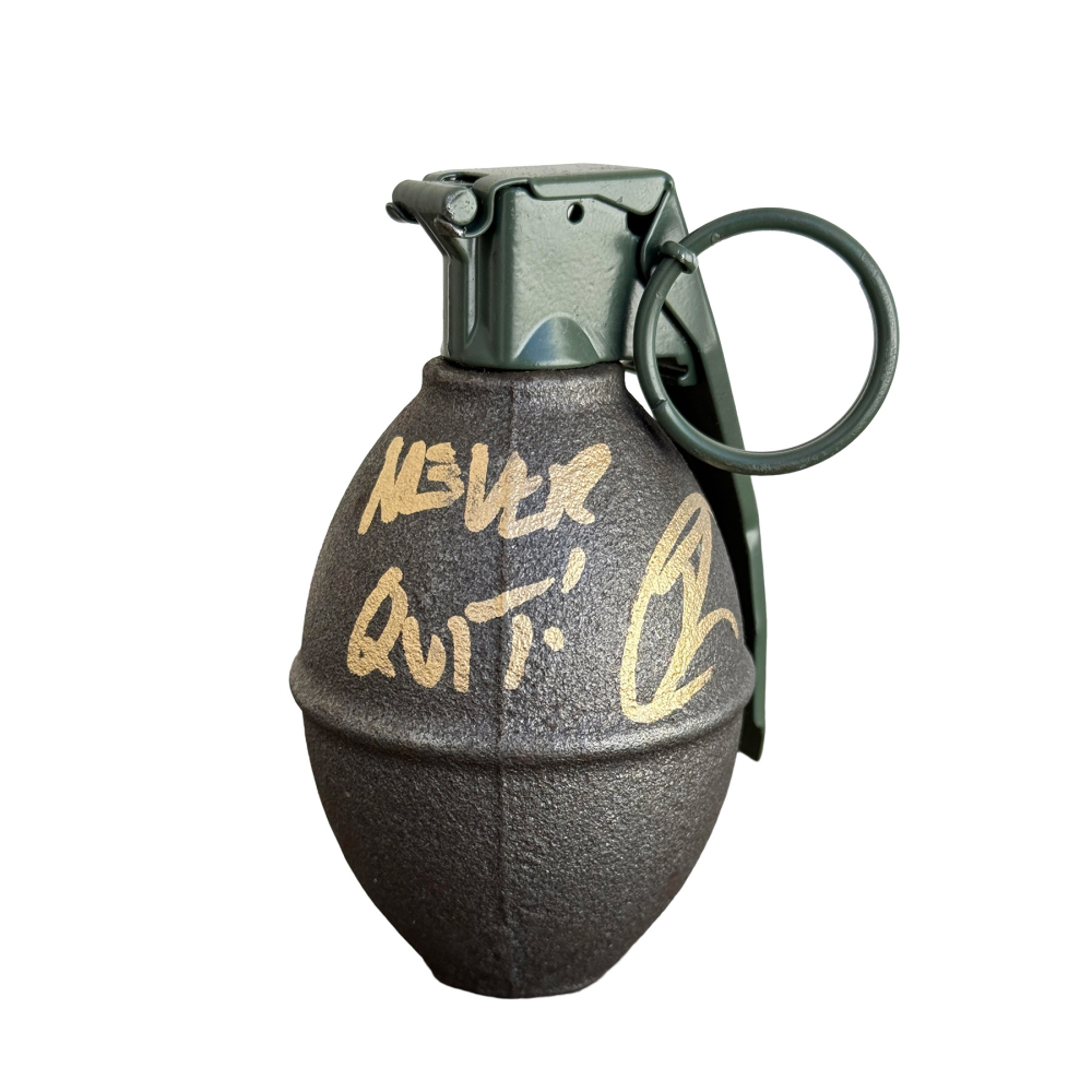 Robert O'Neill Signed Inert Grenade Prop Inscribed "Never Quit!" (PSA ...