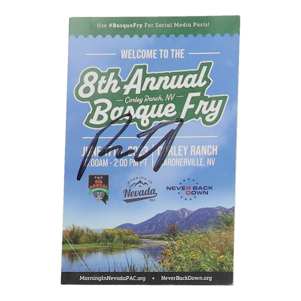 Ron DeSantis Signed Basque Fry Event Flyer (Beckett) | Pristine Auction