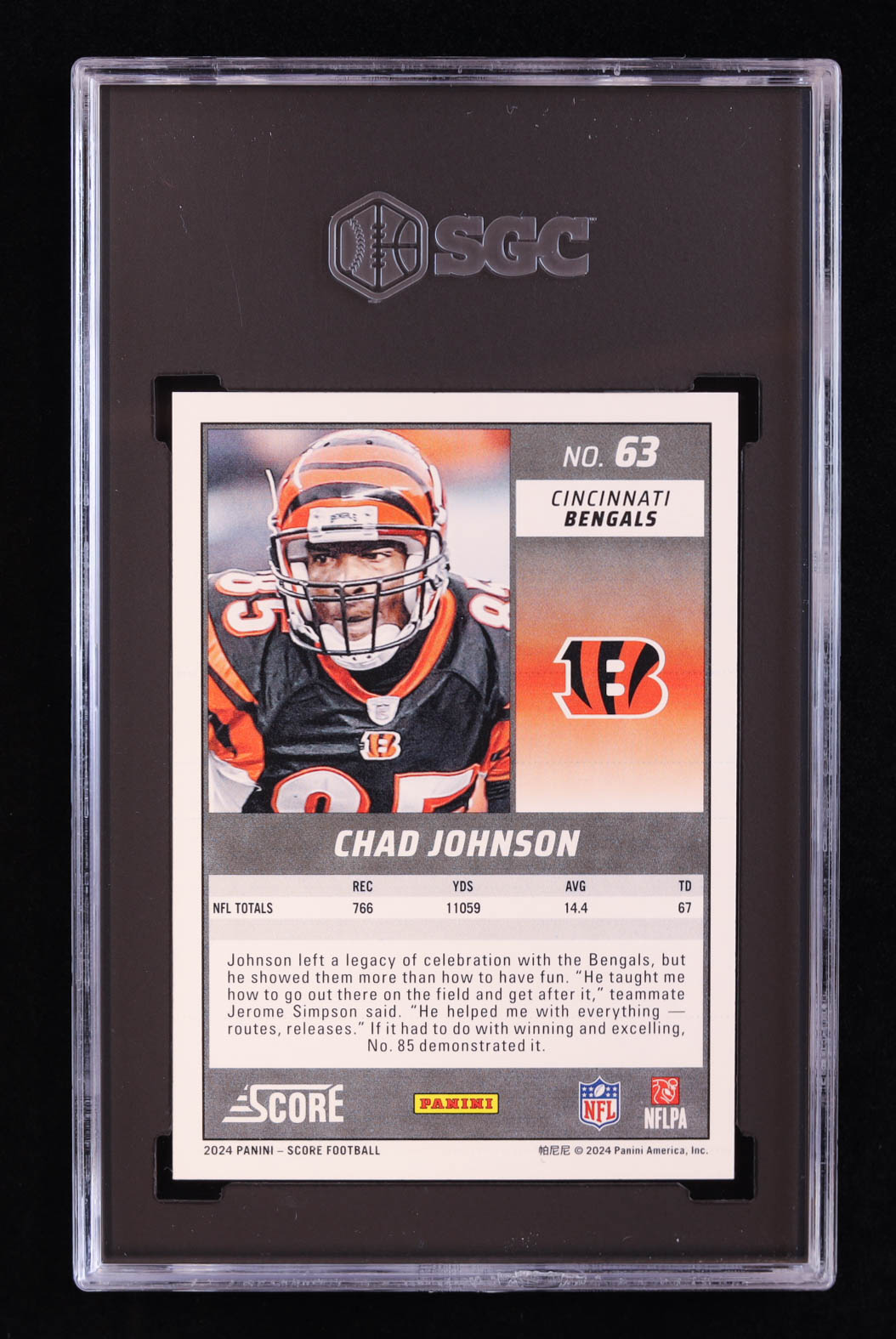 Chad Johnson 2024 Score Green #63 (SGC 9) | Pristine Auction