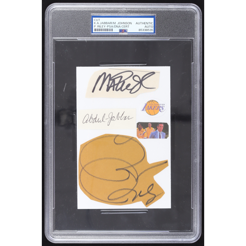 Kareem Abdul-Jabbar, Magic Johnson & Pat Riley Signed Showtime Lakers ...