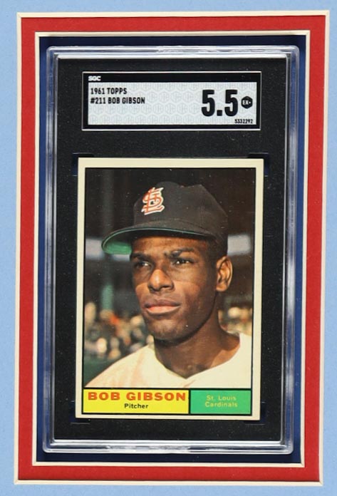 Bob Gibson Signed Custom Framed Jersey Display With (2) SGC Graded ...